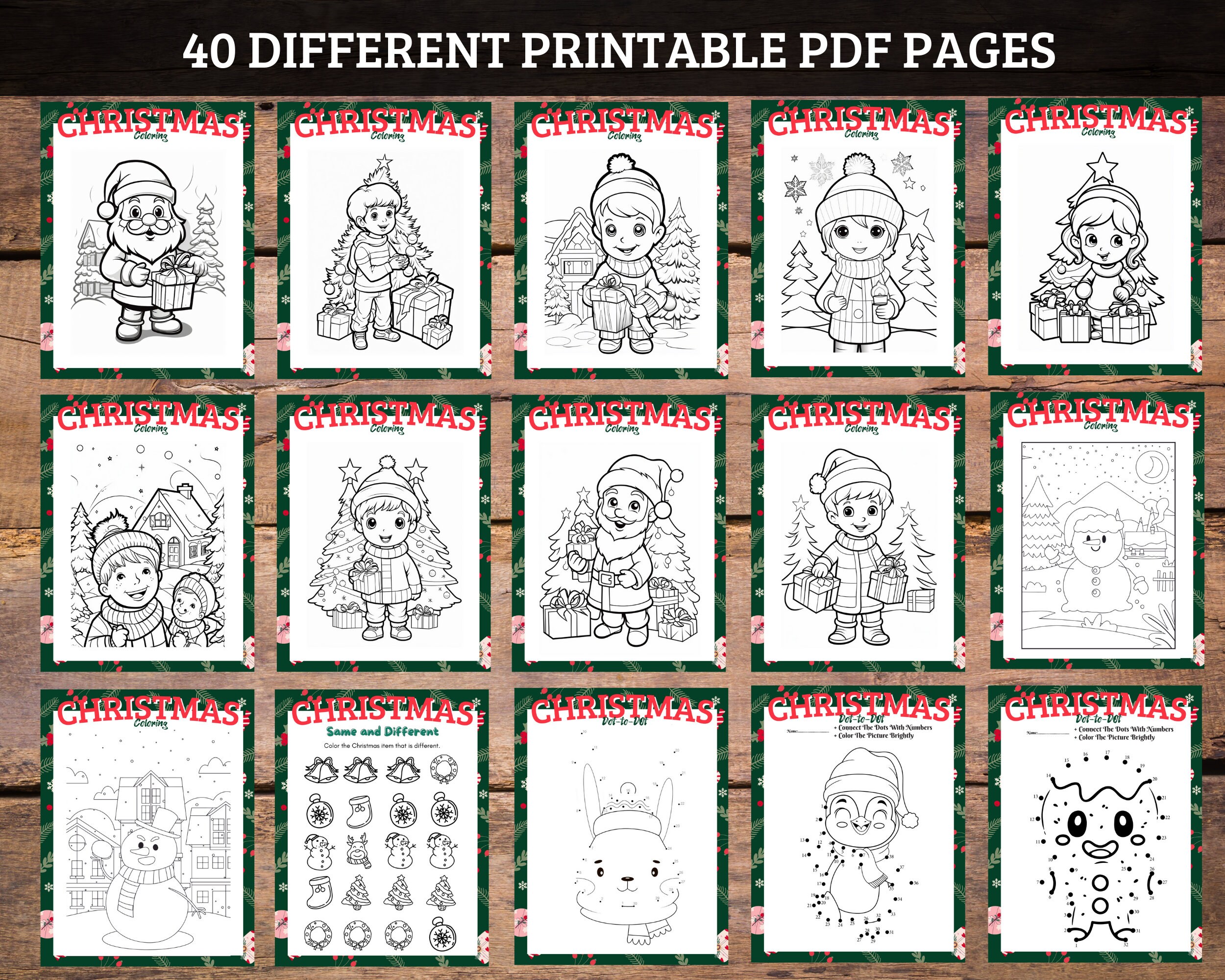 40 Activities Christmas Pages Printable Game Bundle for Kids ...