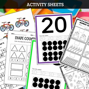 Math Worksheets Kindergarten Counting to 20 Learning Count 1-20 Math ...