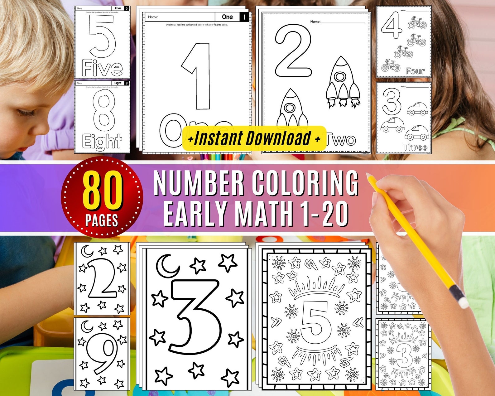 Number Worksheets Coloring Page, Early Childhood Math Counting to 20 ...
