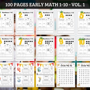 Number Worksheets Counting to 10 Math Early Math Pack Learning ...