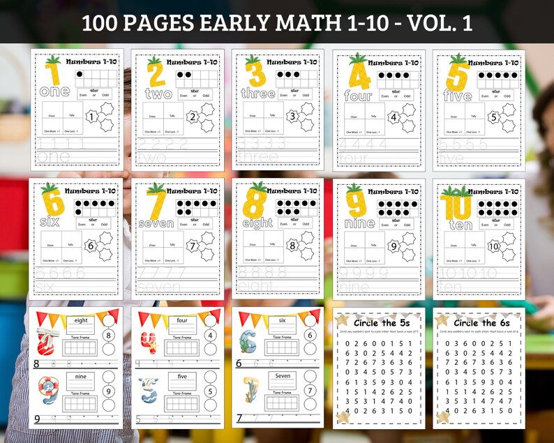 Number Worksheets Counting to 10 Math Early Math Pack Learning ...