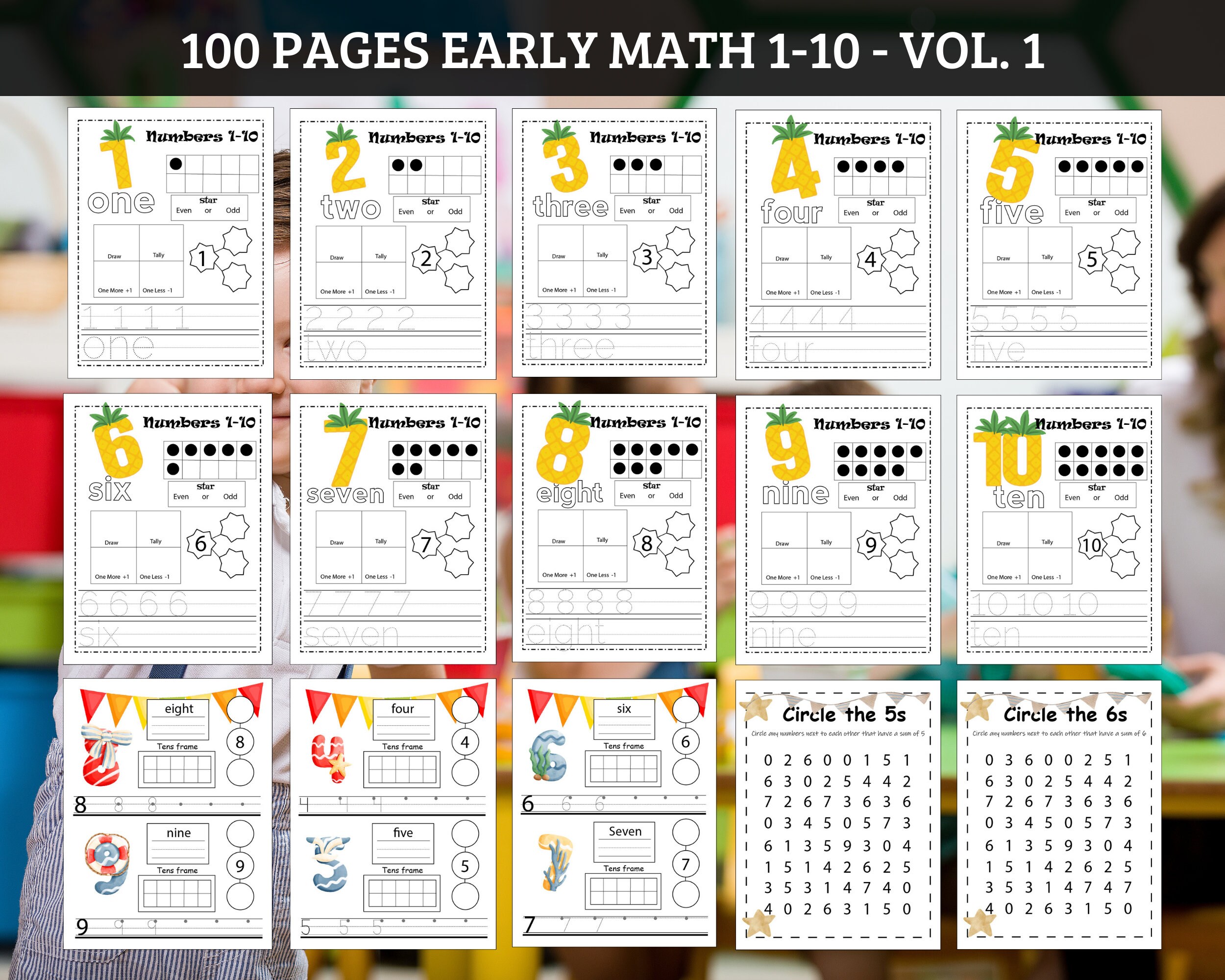 Number Worksheets Counting to 10 Math Early Math Pack Learning ...