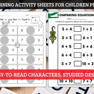 Greater Than Less Than Alligator Equal to Worksheets Comparing Numbers ...