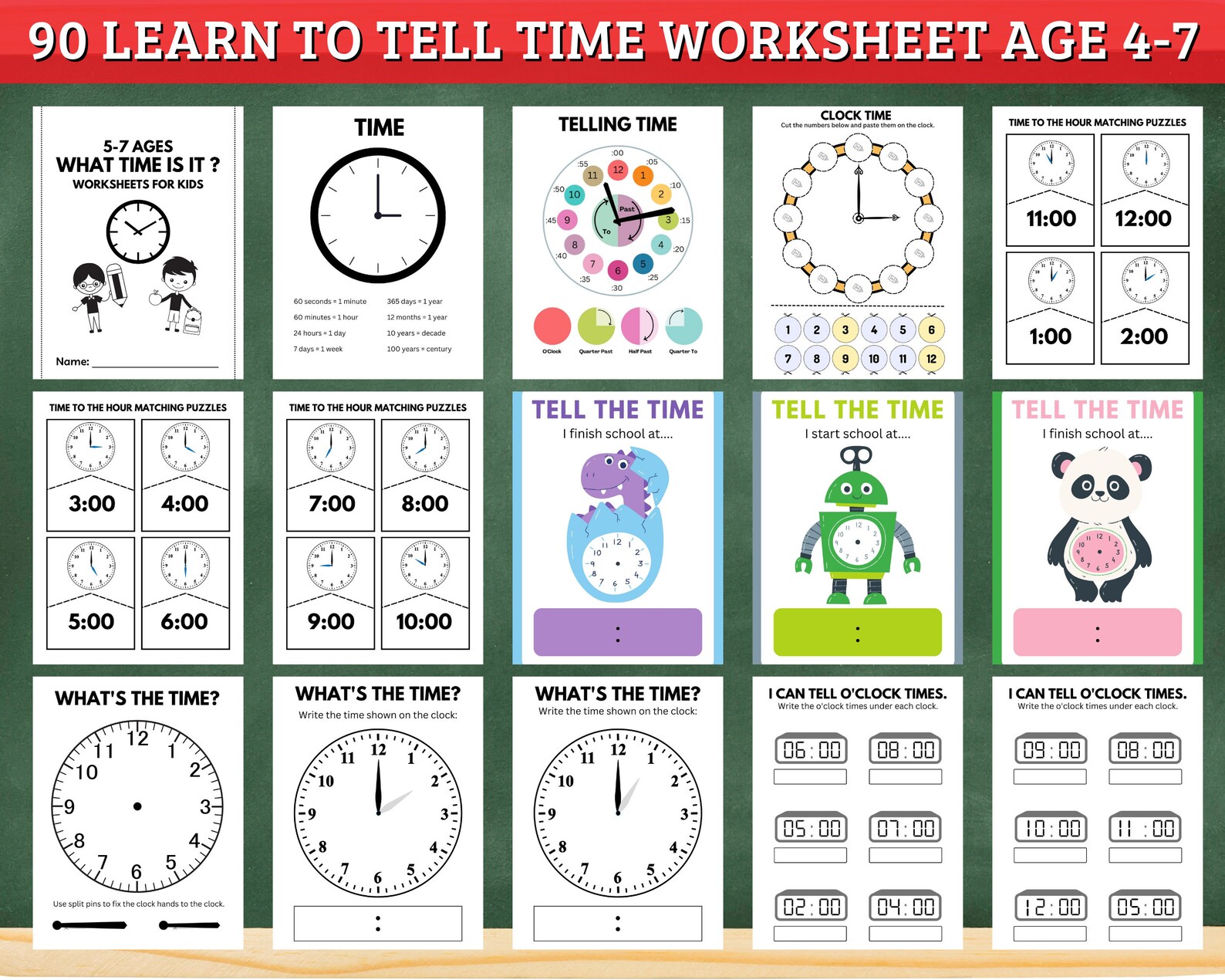 Learn to Tell Time Worksheets Teaching Time Clock, Time Sheets Watch ...