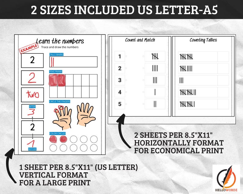 Tally Marks Worksheet Counting to 10 Ten Frame Printable Learning ...
