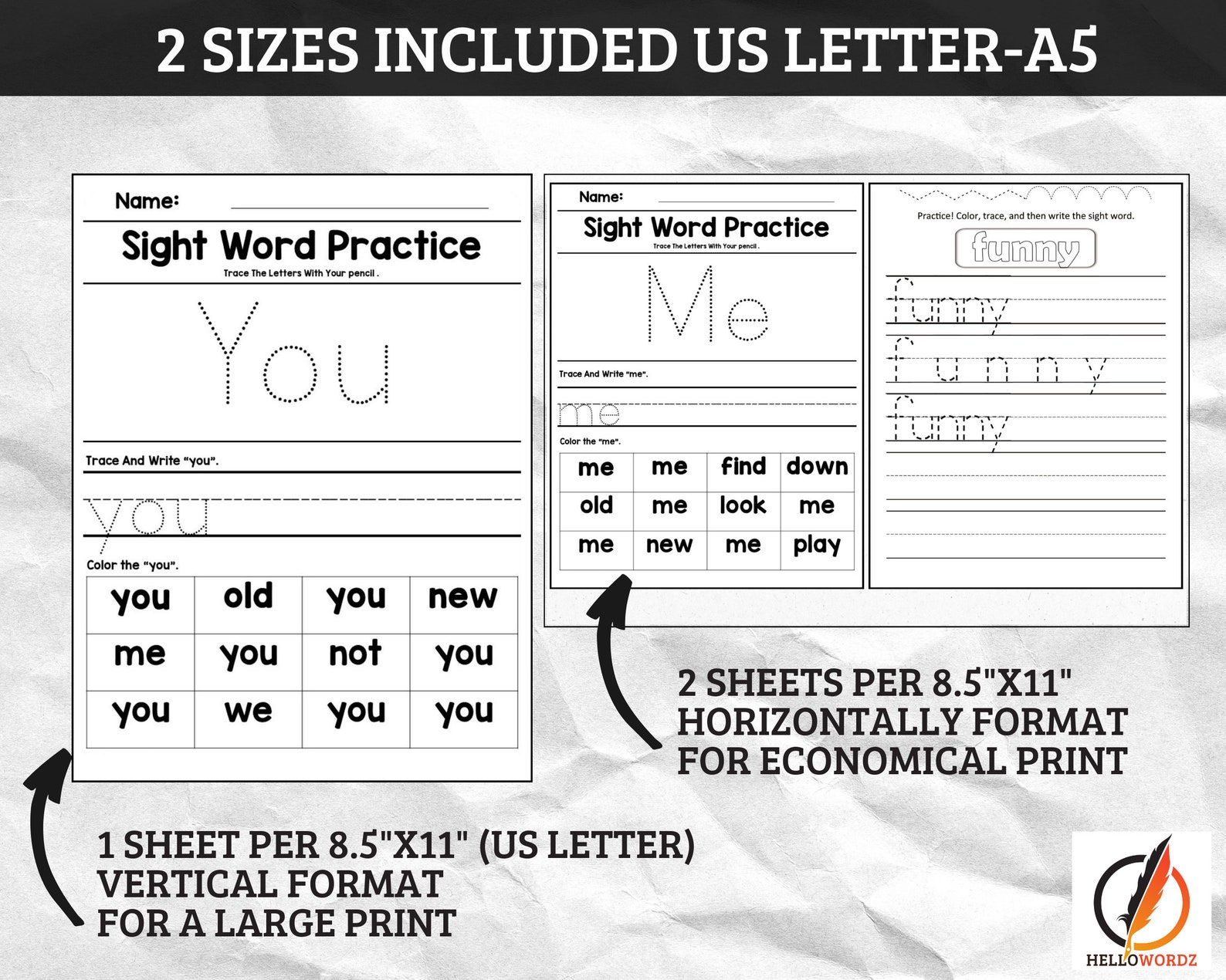 Dolch Sight Word Worksheets Kindergarten High Frequency Printable ...
