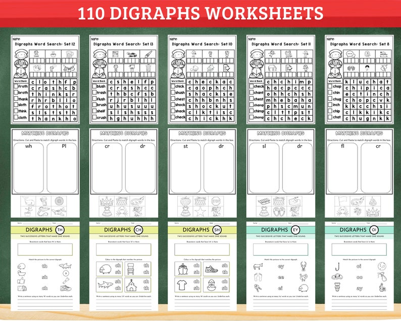Digraphs Worksheets Beginning Phonics Activity Blends, Sh Ch Th ...