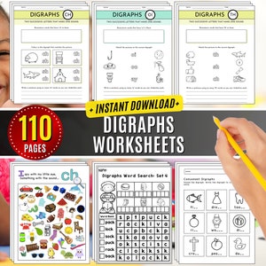 Digraphs Worksheets Beginning Phonics Activity Blends, Sh Ch Th ...