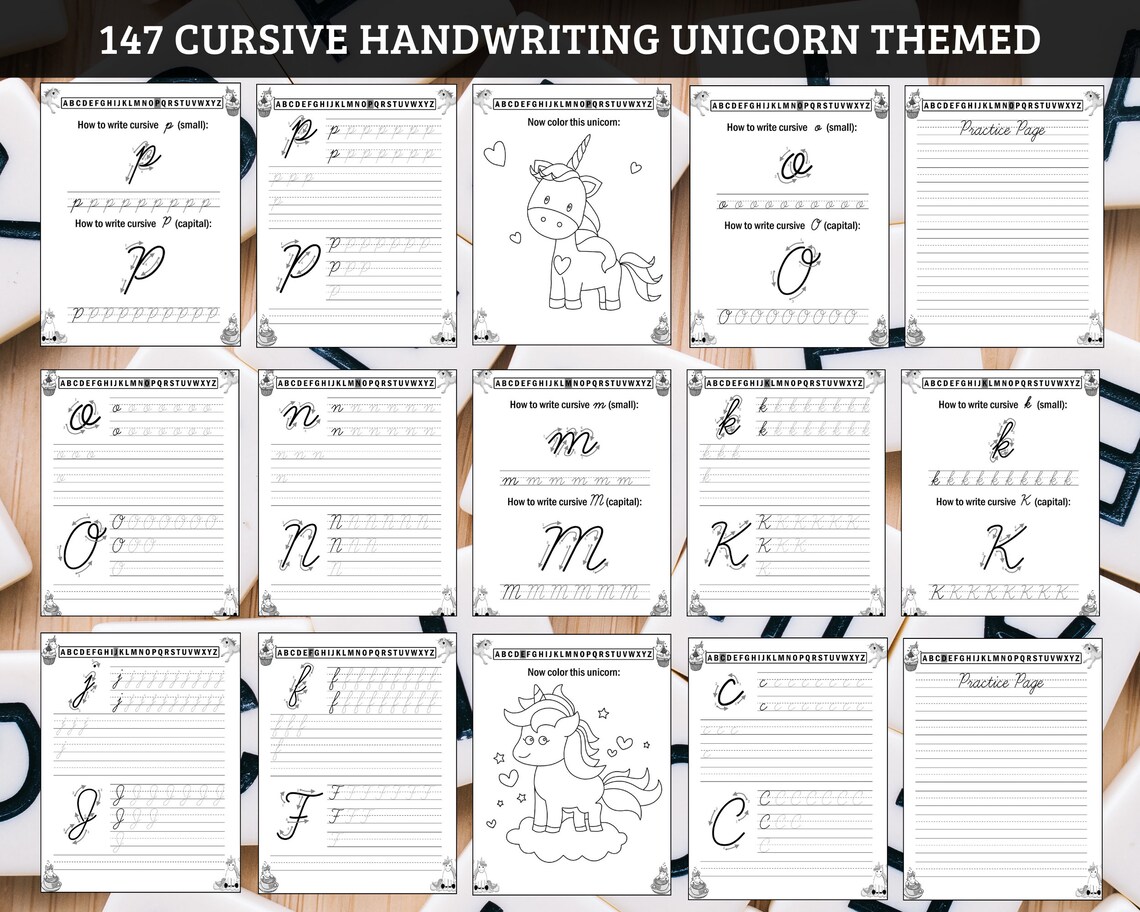 Cursive Handwriting Worksheets Practice Workbook for Kids Letter ...