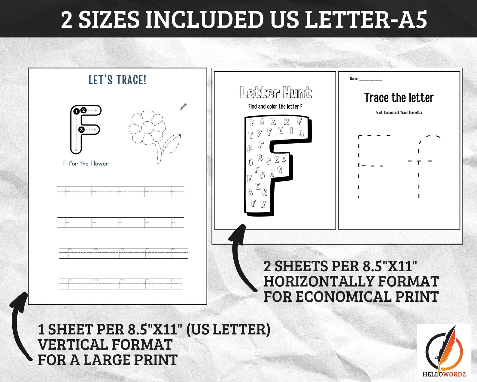 Preschool Learning Letter Worksheets Alphabet Tracing Letters ABC Color ...