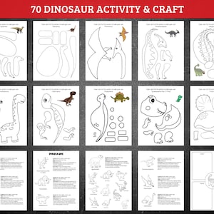 Dinosaur Game Printable Bundle, Dinosaur Activity Pages, Dinosaur ...