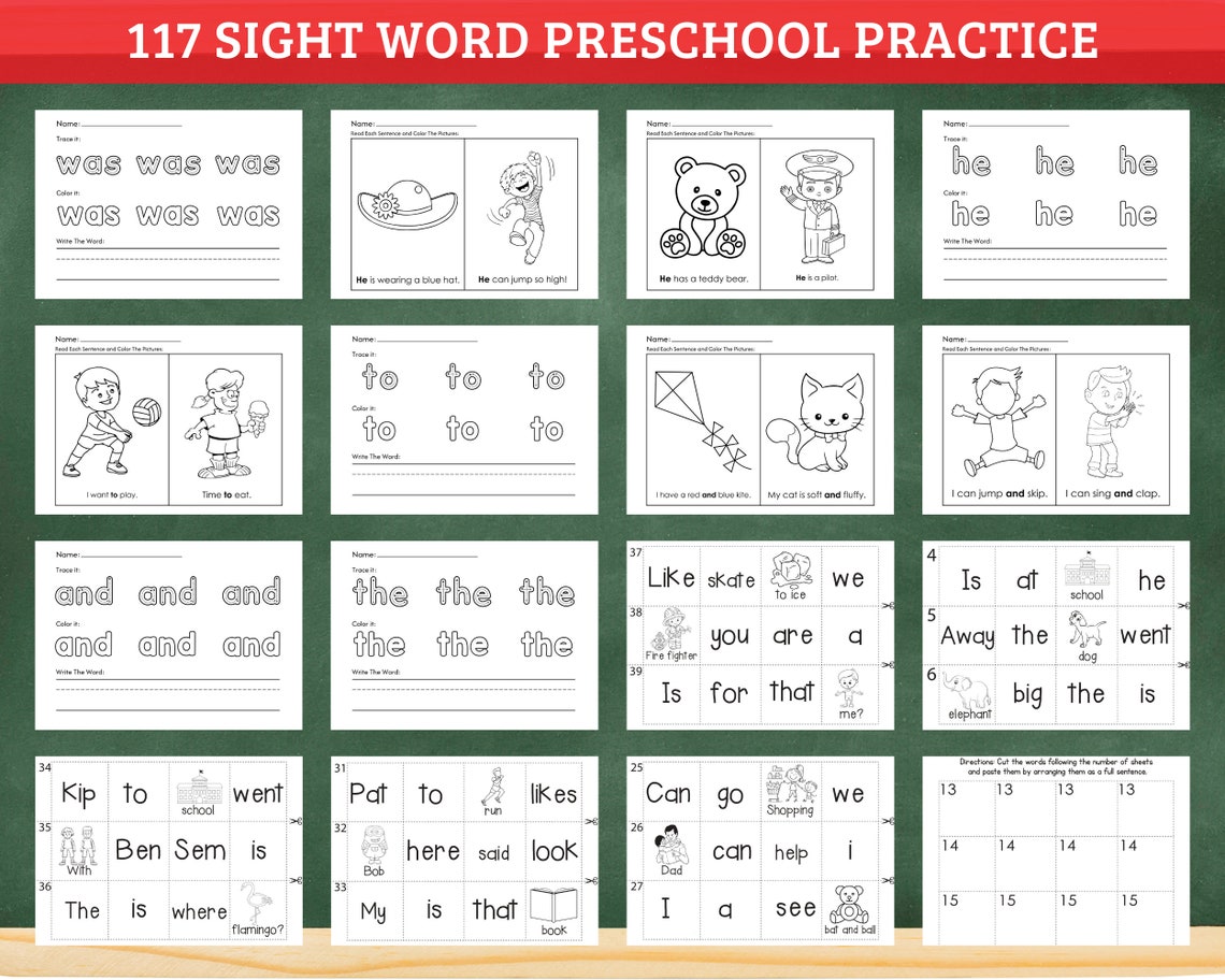 Dolch Sight Words Worksheets High Frequency Science of Reading ...