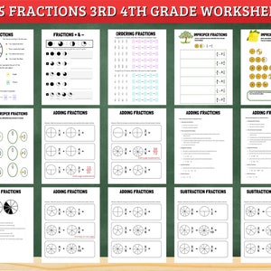 Fractions Worksheet Activities 3rd 4th Grade Printable, Learning Math ...