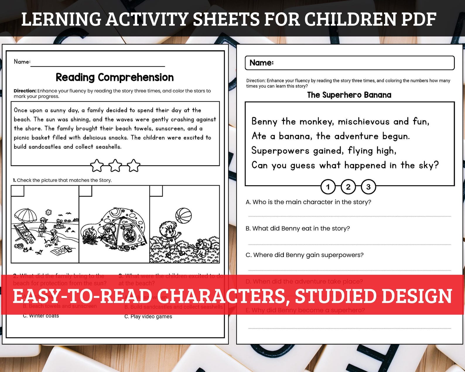 Reading Comprehension Worksheets English Passages Practice Easy ...