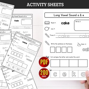 Long Vowel Sounds Worksheets Cvce Games Sight Words Printable Learning ...