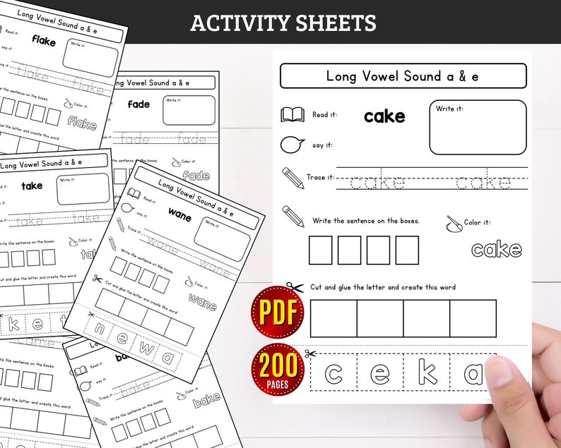 Long Vowel Sounds Worksheets Cvce Games Sight Words Printable Learning ...