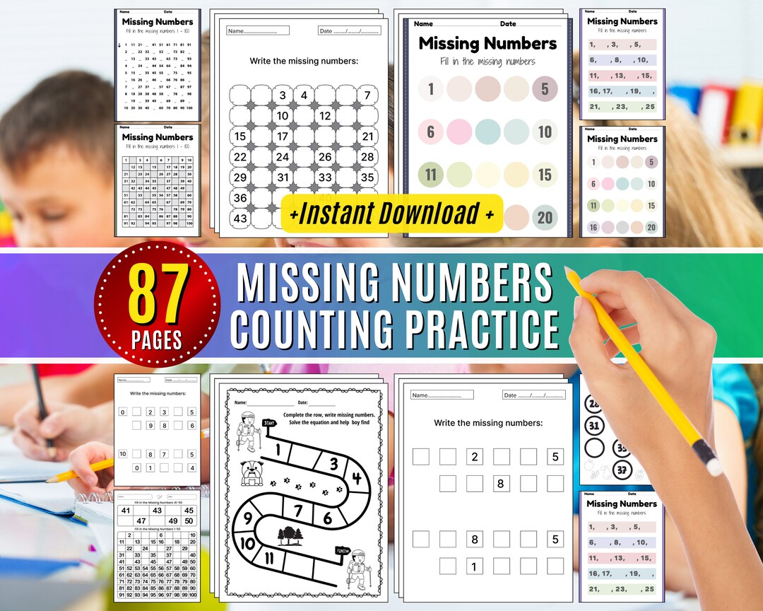 Missing Numbers Worksheets Counting Practice Number, Early Childhood ...