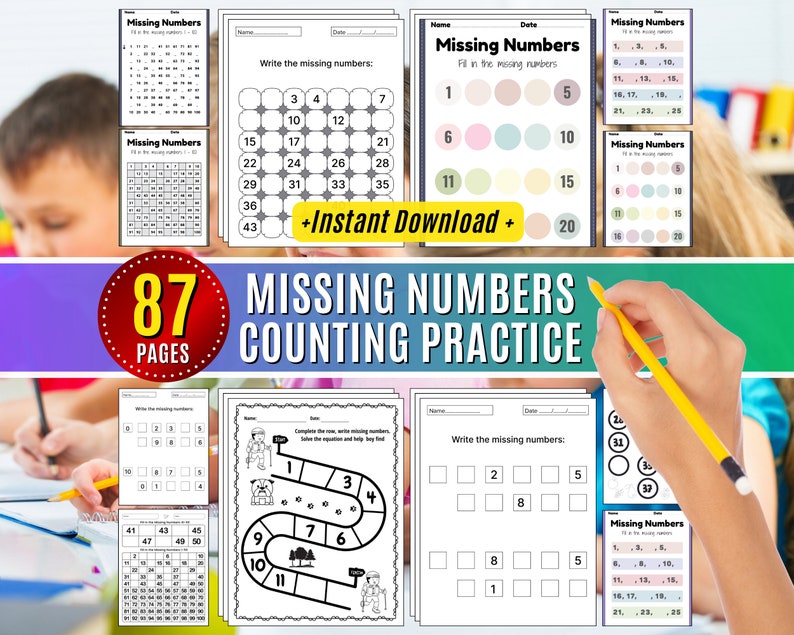 Missing Numbers Worksheets Counting Practice Number, Early Childhood ...