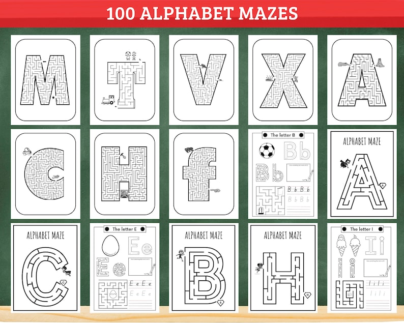 Alphabet Maze Letter Worksheets Abc Mazes Activity Letter Recognition ...