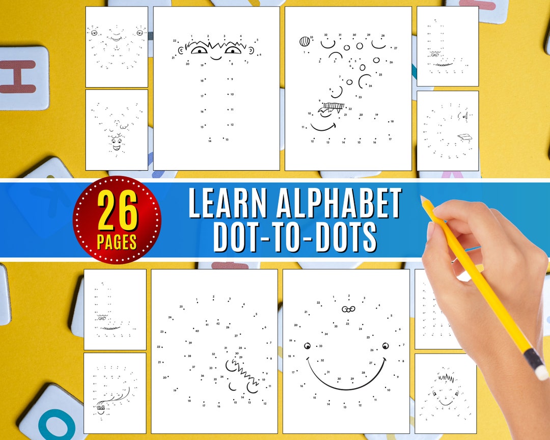 Alphabet Dot to Dot for Kids Worksheet Printable Connect the Dots ...