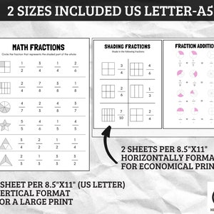Fractions Worksheet Activities 3rd 4th Grade Printable, Learning Math ...