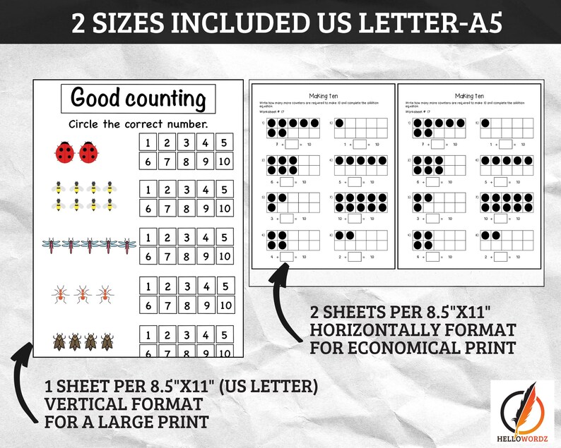 Counting Worksheet 1-20 Learn to Count to 20 Math Kindergarten ...