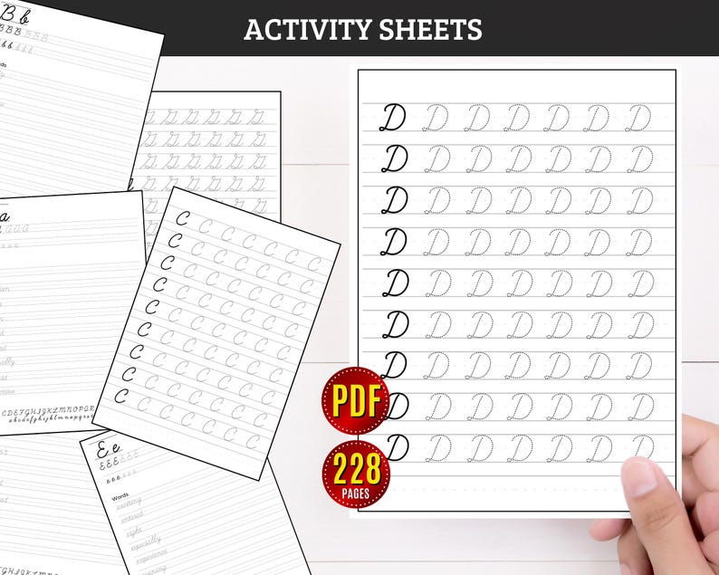 Abc Cursive Alphabet Practice Handwriting Workbook for Kids Beginners ...