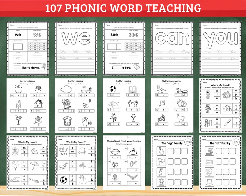 Phonic Word for Kids Teaching Worksheets Kindergarten Beginning Sounds ...
