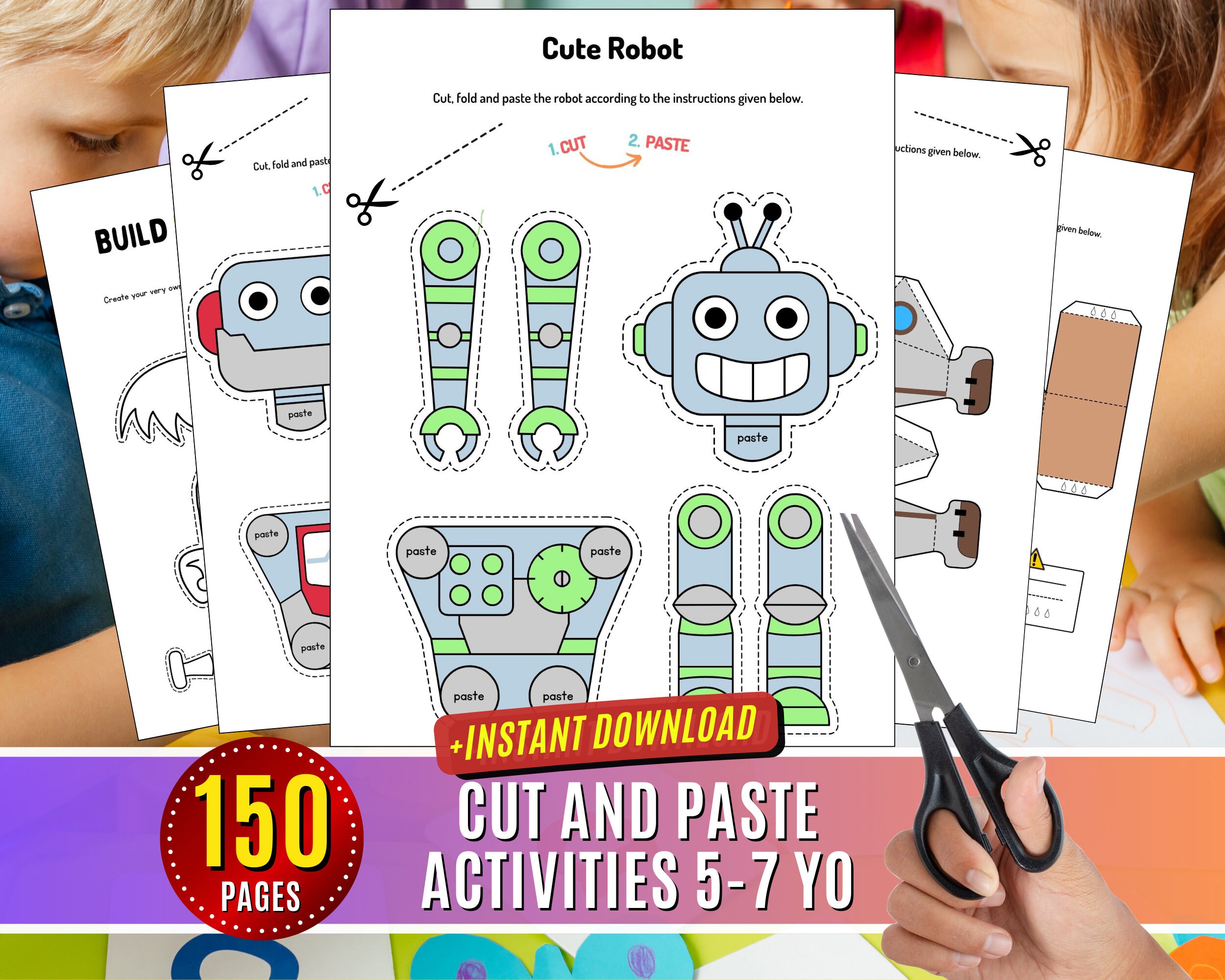 Cut Paste and Glue Activities Practice Crafts for Kids Sheets Activity ...