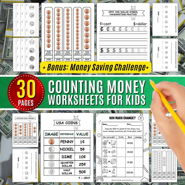 Counting Money Worksheet - Etsy