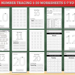 Number Tracing Worksheets Writing Practice 1 20 Learning for Toddlers ...