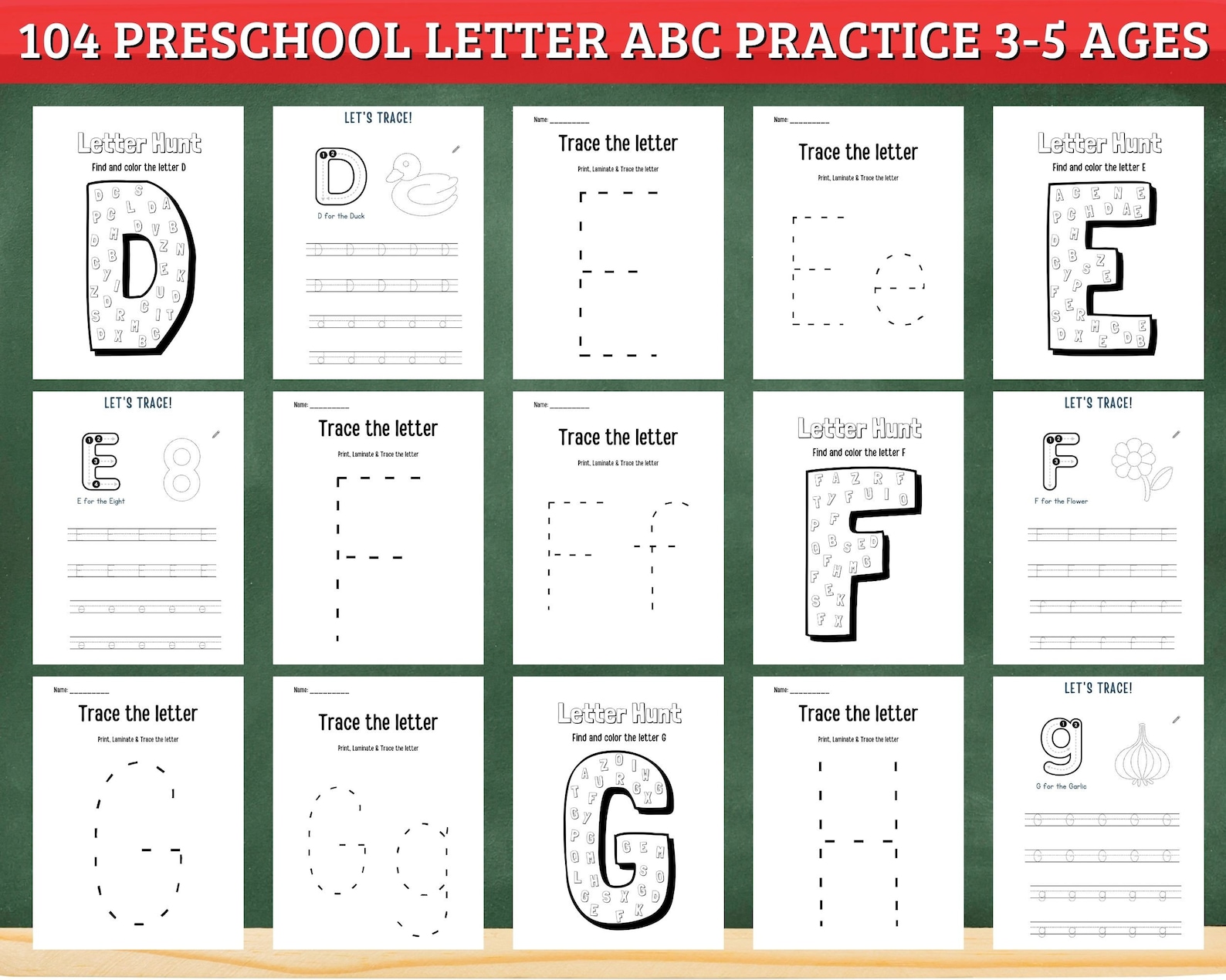 Preschool Learning Letter Worksheets Alphabet Tracing Letters ABC Color ...