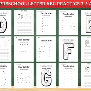 Preschool Letter Worksheets Learning Alphabet Tracing Letters ABC Color ...
