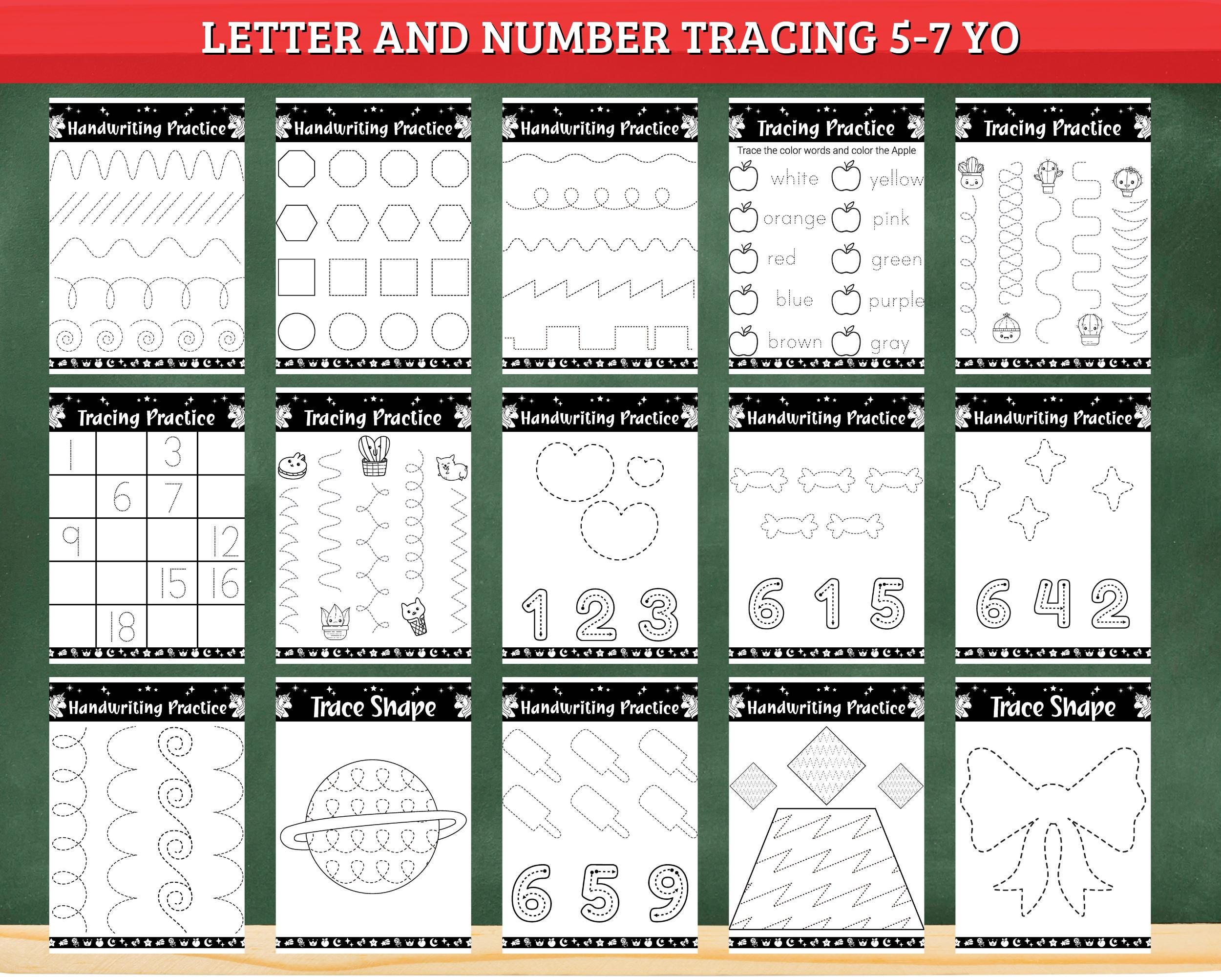 Letter and Number Tracing Activities Worksheets Printable Pen Control ...