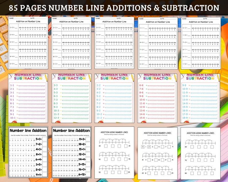 Number Line Printable Worksheets Math, Count Back, Skip Counting ...