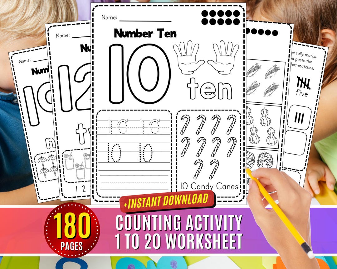Counting 1-10 Activities for Preschool Worksheet Math Count Games ...