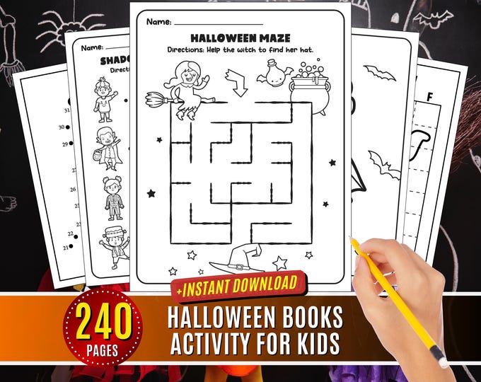 Halloween Activity Book Worksheet Printable for Kids Activities ...