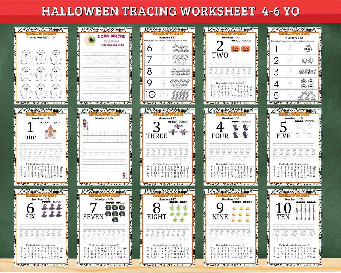 Halloween Tracing Worksheets for Kids, Letter Tracing Abc, Printable ...