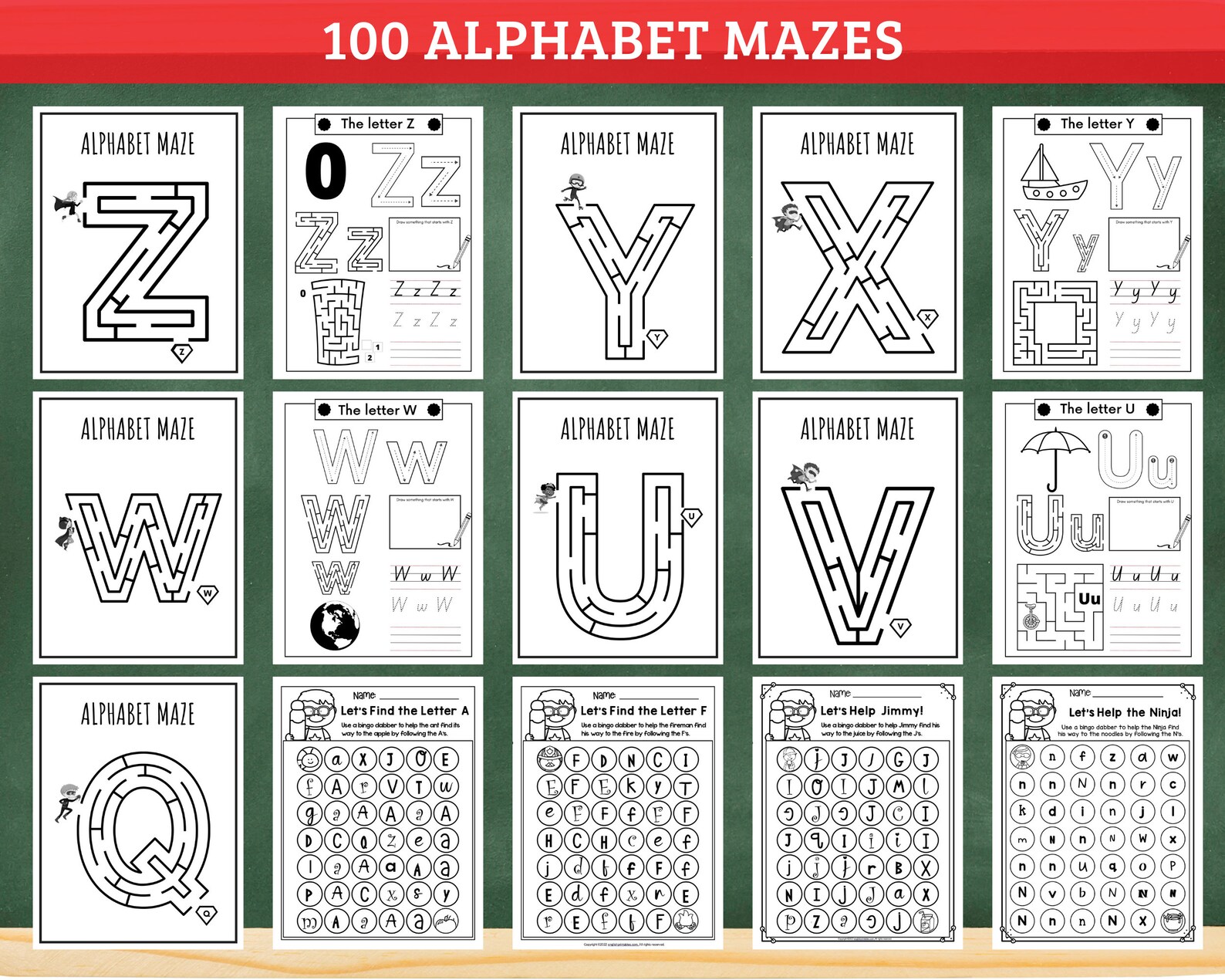 Alphabet Maze Letter Worksheets Abc Mazes Activity Letter Recognition ...