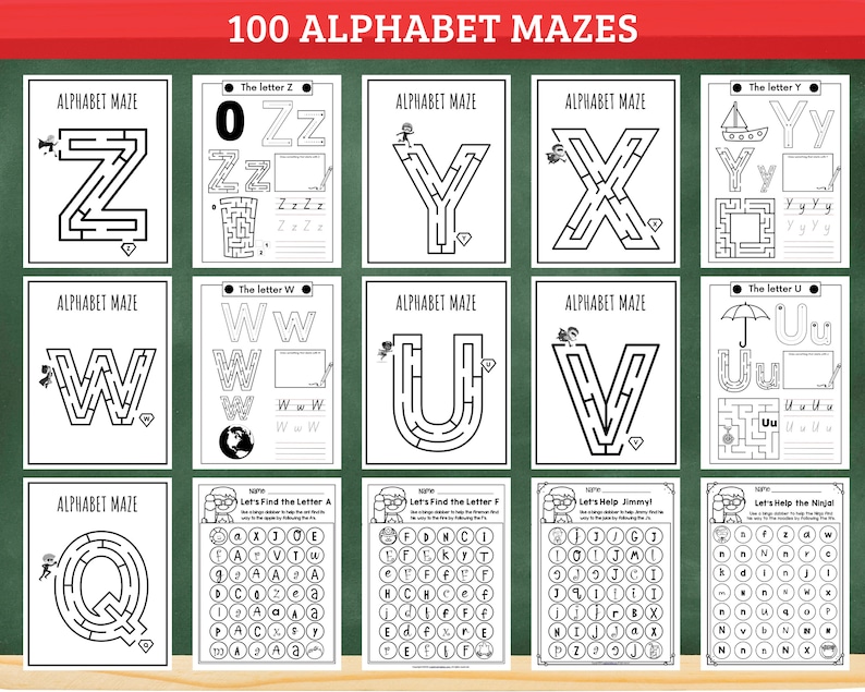 Alphabet Maze Letter Worksheets Abc Mazes Activity Letter Recognition ...