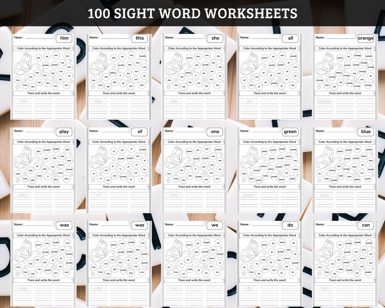 Fry Sight Words Printable Worksheets Flash Cards High-frequency ...