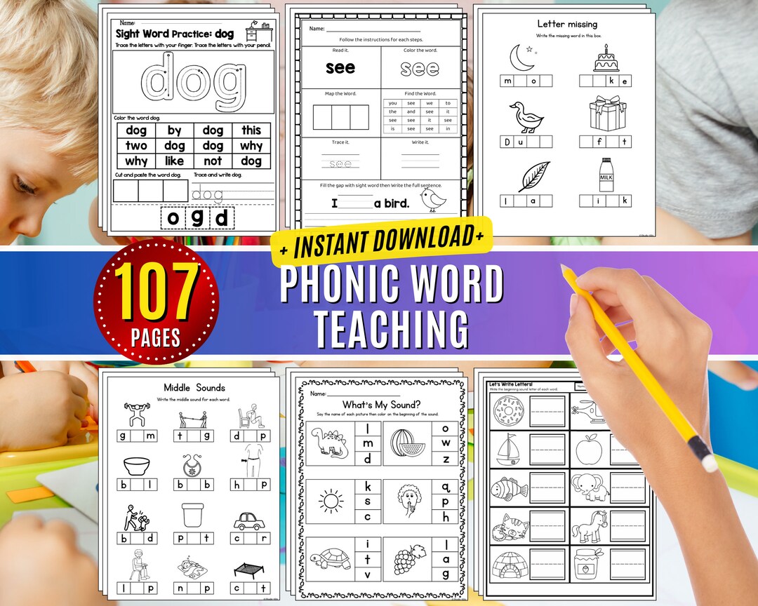Phonic Word for Kids Teaching Worksheets Kindergarten Beginning Sounds ...