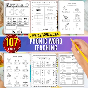 Phonic Word for Kids Teaching Worksheets Kindergarten Beginning Sounds ...