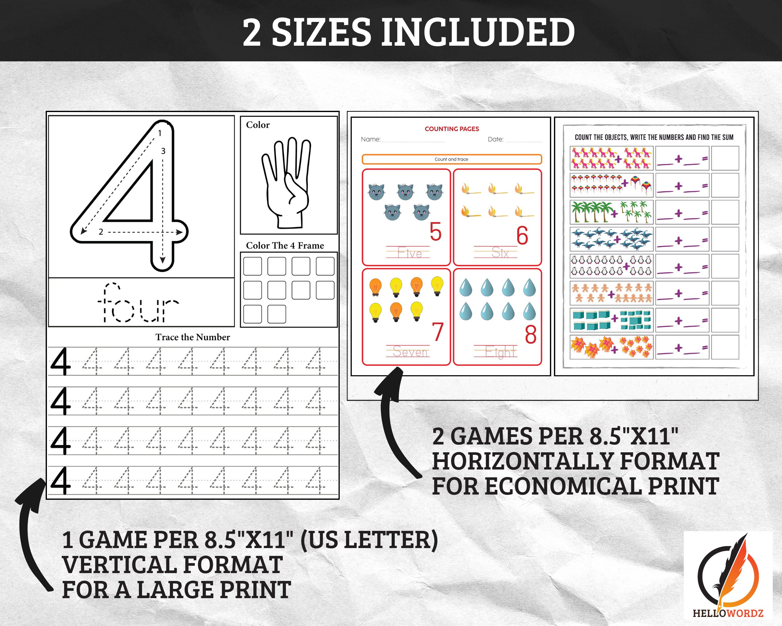 Bundle Worksheets Learning Numbers for Kids Tracing Number Printables ...