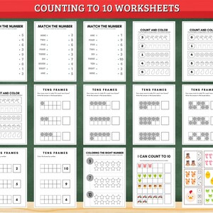 Counting to 10 Worksheet Learn to Count Numbers 1-10 Tally Marks Ten ...