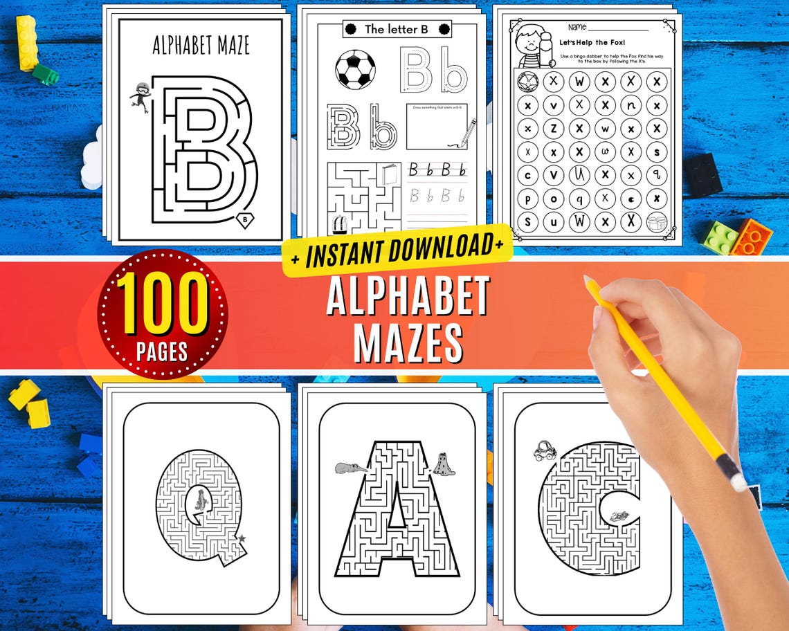 Alphabet Tracing Worksheets Activity Preschool Practice Workbook Bundle ...