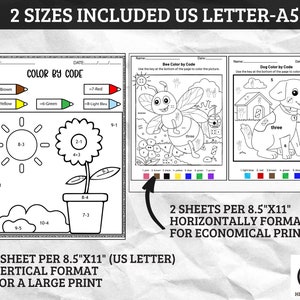 Color by Number Game Printable Activities for Kids Pdf Worksheet ...