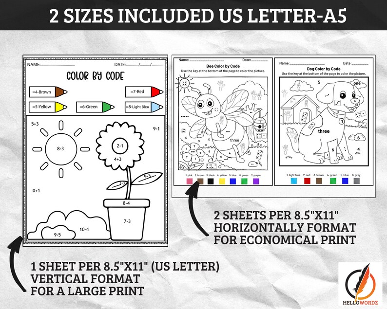 Color by Number Game Printable Activities for Kids Pdf Worksheet ...