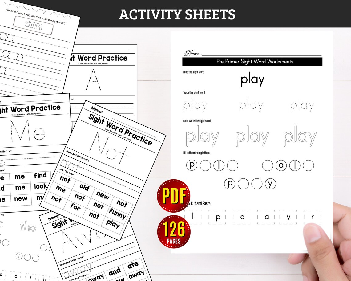 Dolch Sight Word Worksheets Kindergarten High Frequency Printable ...