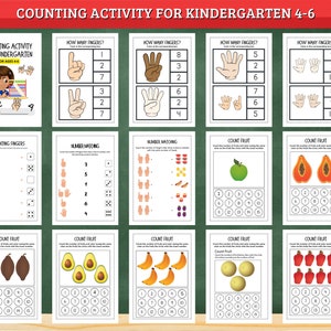 Preschool Counting Worksheets Activity for Kindergarten Counting to 10 ...